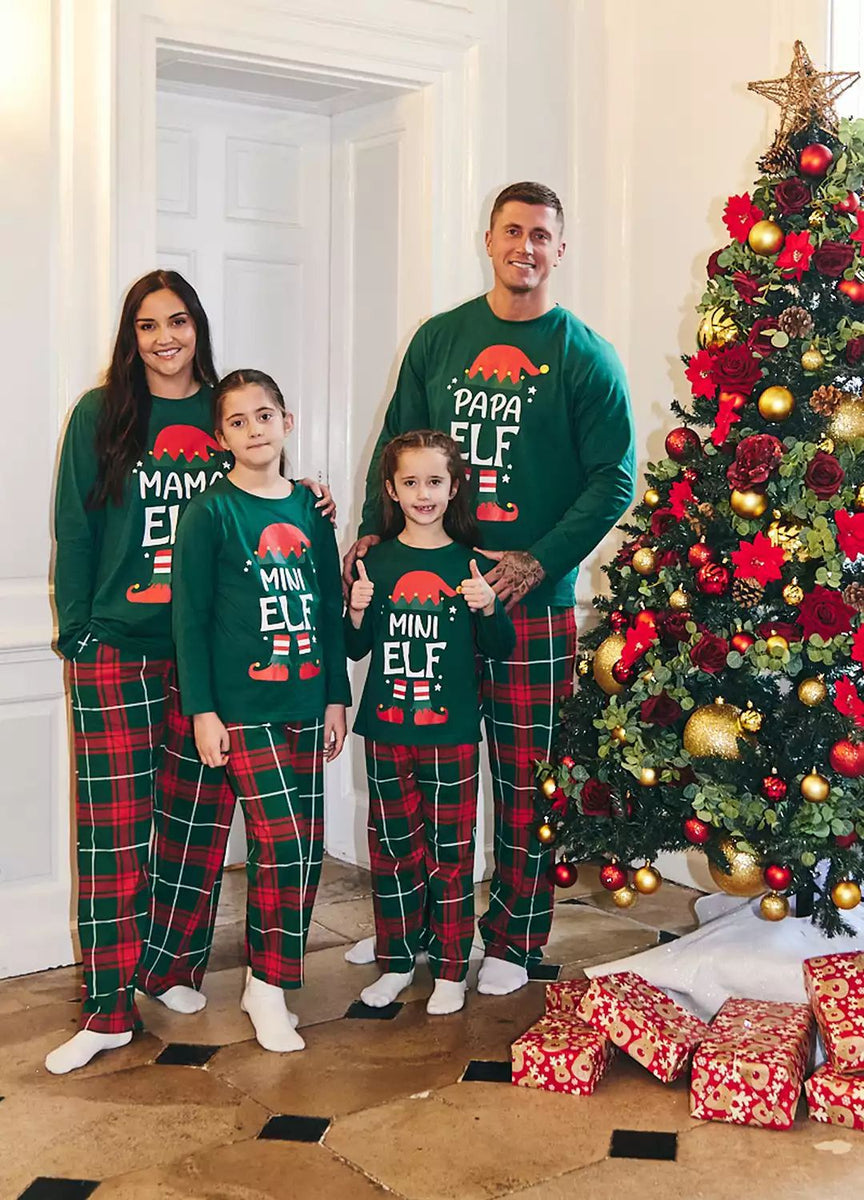 Classic Christmas plaid Elf Matching Family Christmas Pajamas ...